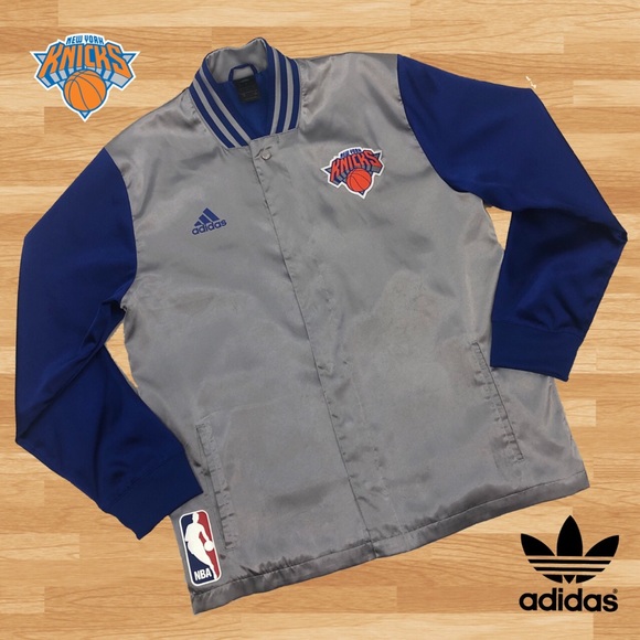 adidas | Jackets & Coats | Adidas Silky Satin New York Knicks Nba ...